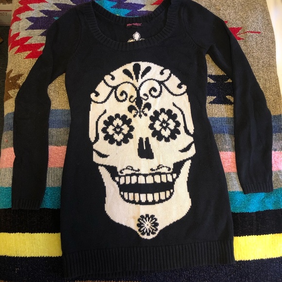 Betsey Johnson | Sweaters | Betsey Johnson Sugar Skull Sweater Dress ...